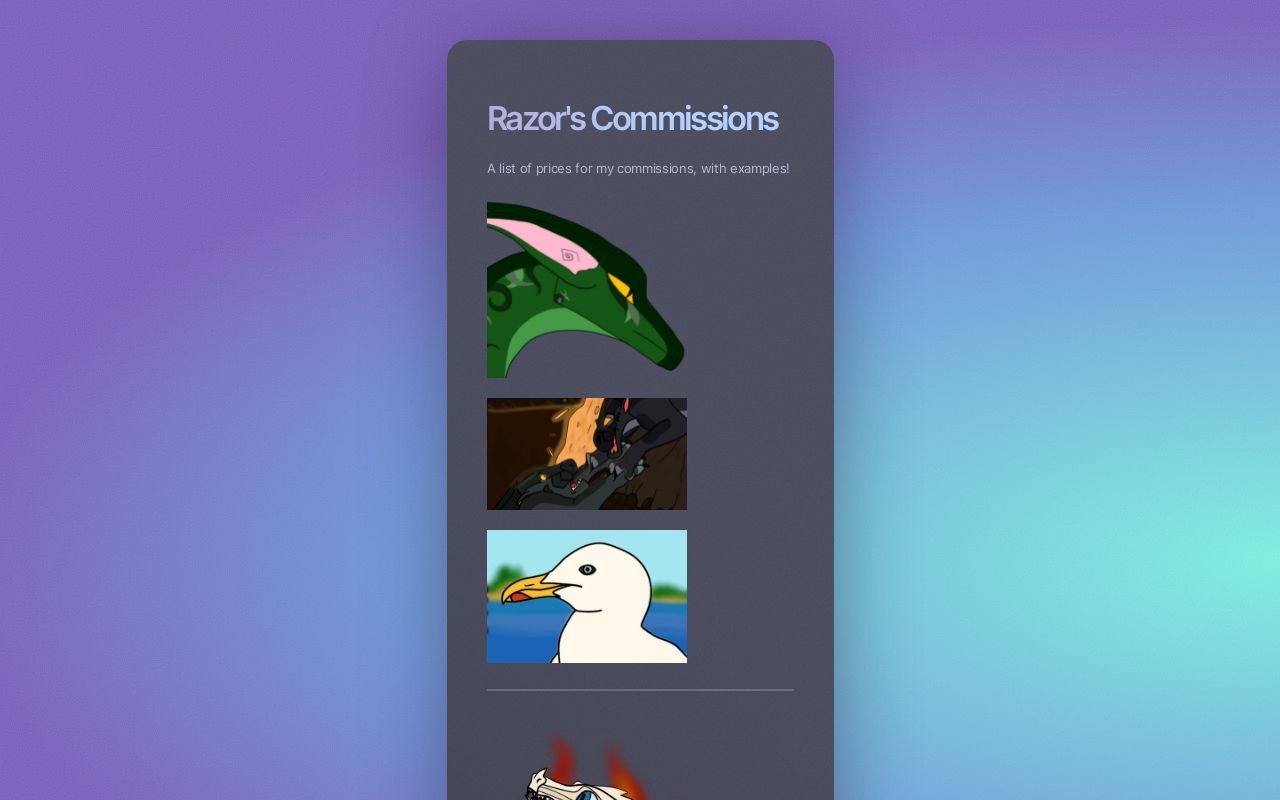 Razor's Commission Page!